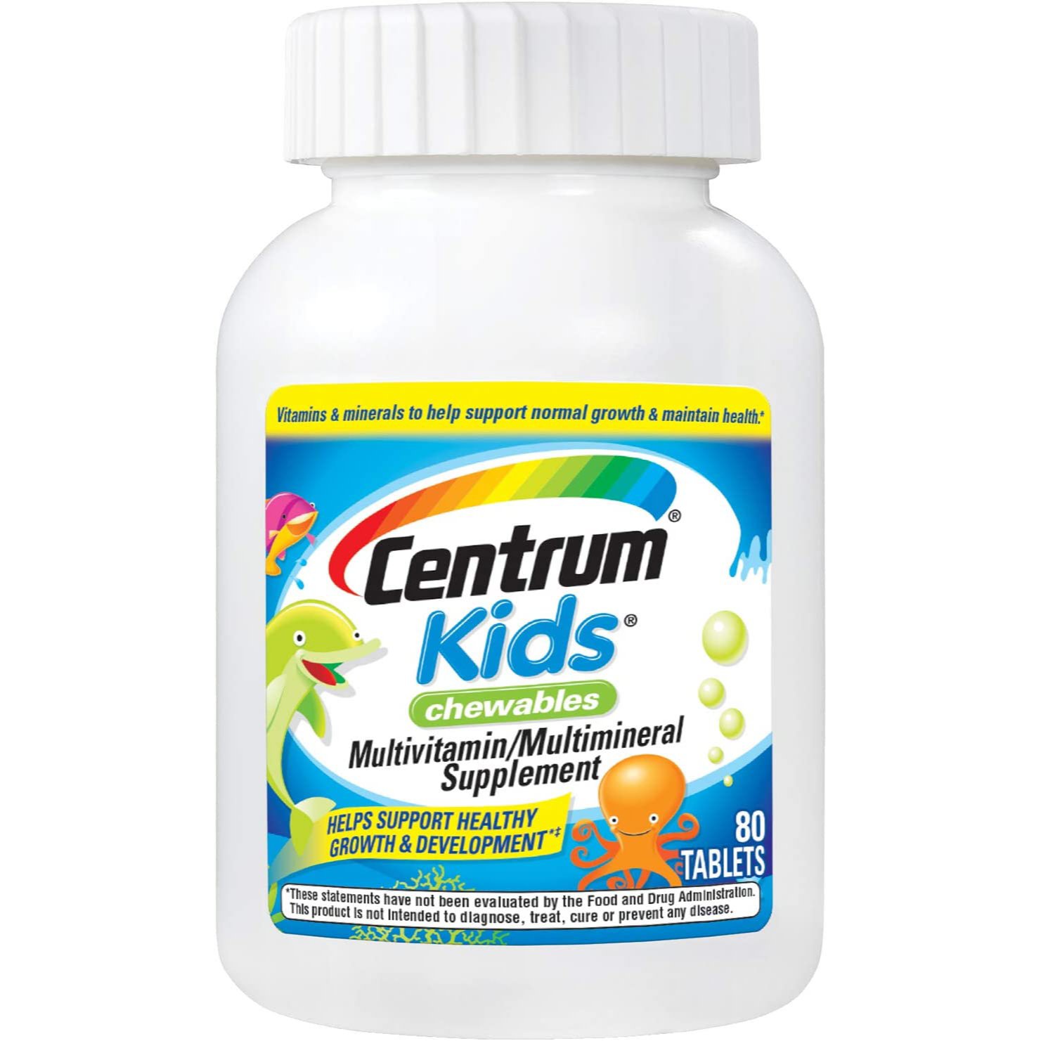 Pfizer. Centrum Kids - 80 tabletas masticables. - Vitaminas y Más