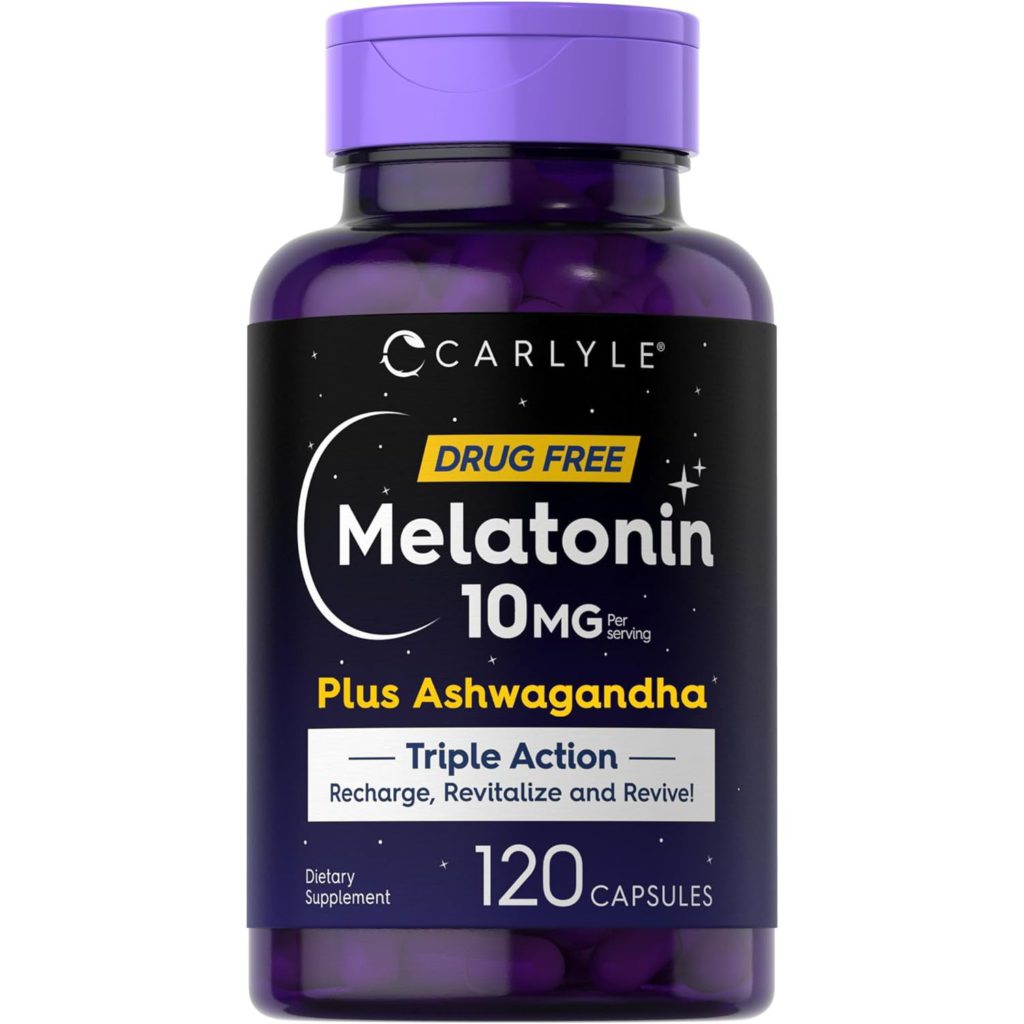 Carlyle. Melatonina 10 mg + Ashwagandha - 120 cápsulas - Vitaminas y Mas