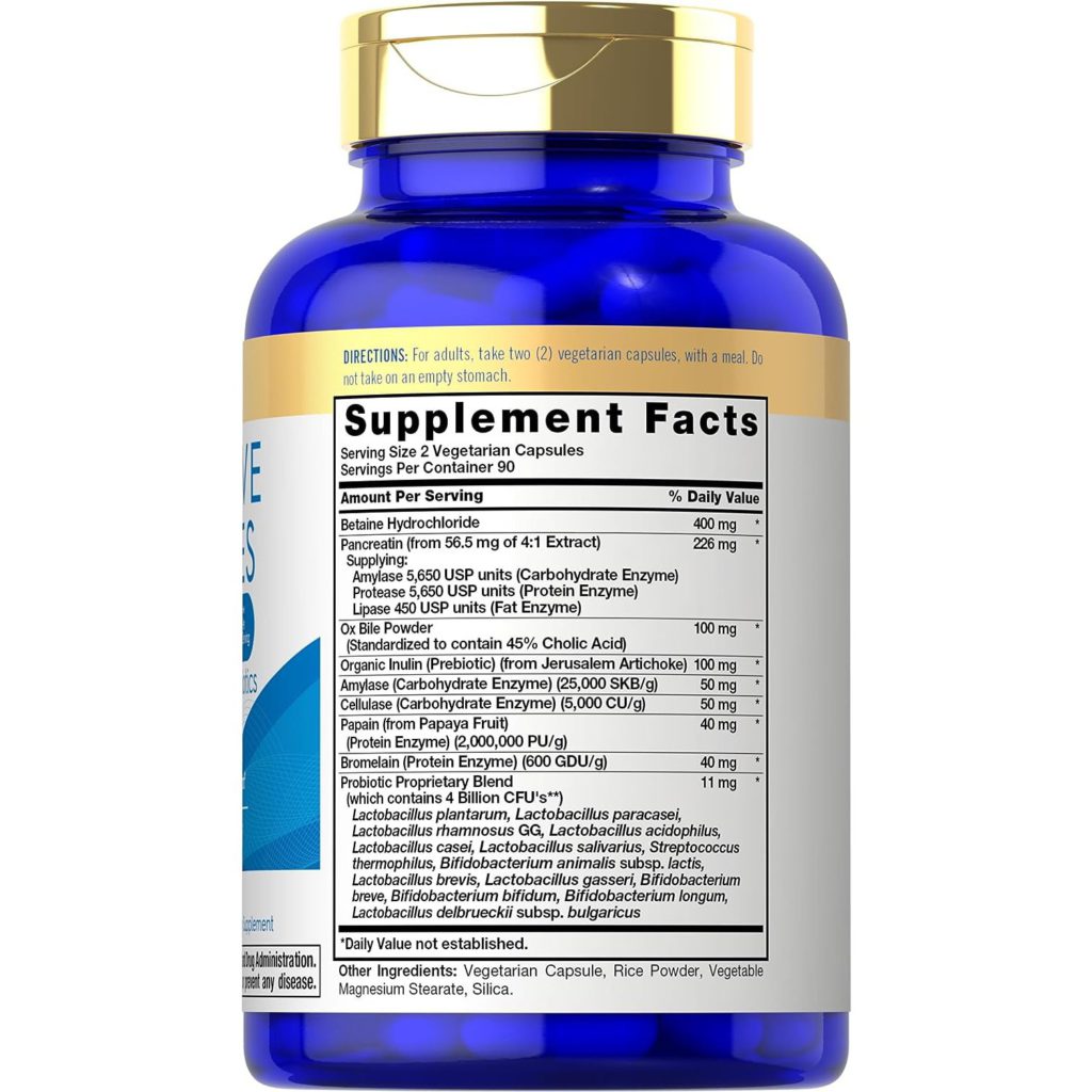 Carlyle. Enzimas Digestivas (Amilasa, Proteasa y Lipasa) + Probioticos ...