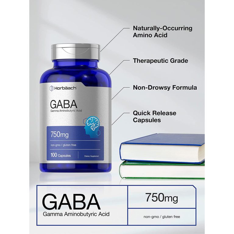 PipingRock. GABA (Gamma Aminobutyric Acid) 750 mg - 100 cápsulas. - Vitaminas y Mas